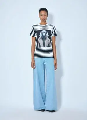 Max Mara Striped Graphic T-shirt - Blue