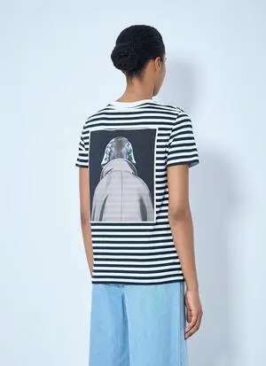 Max Mara Striped Graphic T-shirt - Blue