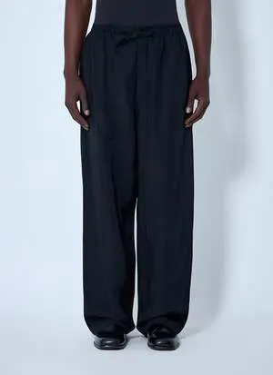 LEMAIRE Drawstring Wide-leg Trousers - Black