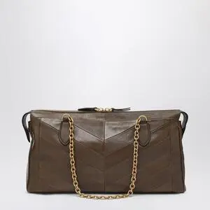 Valentino Garavani Panthea Bag In Tundra-colored Nappa Leather With Chevron Pattern - Green
