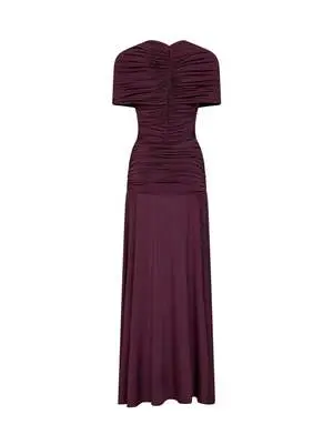 SELF-PORTRAIT Jersey Gathered Maxi Dress - Multicolor