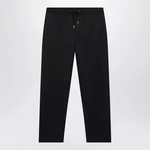 Moncler Jogger Trousers With Logo Patch - Black