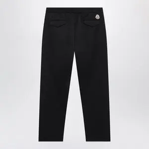 Moncler Jogger Trousers With Logo Patch - Black