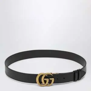 Gucci Reversible /brown Leather Belt With Double G Buckle - Black