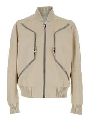 Rick Owens Heizer Flight Bomber Jacket - Cream