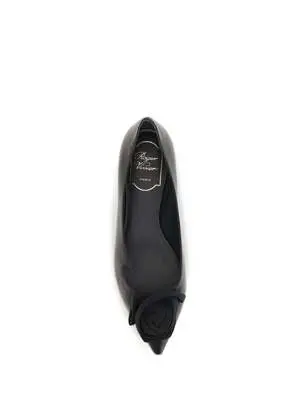 ROGER VIVIER Suede Rose Vivier Ballerinas
