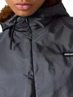 Miu Miu Technical Fabric And Shearling Windbreaker