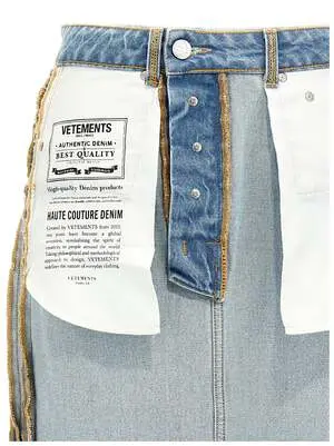 Vetements Inside-out Denim Skirt - Blue