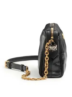 Valentino Garavani Panthea Small Chevron Nappa Shoulder Bag - Black