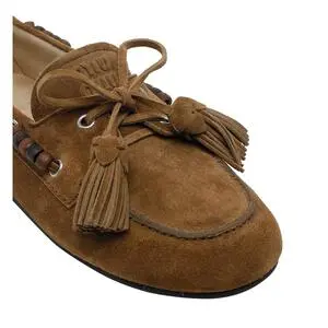 Miu Miu Suede Deck Loafers - Brown