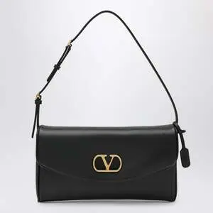 Valentino Garavani Small Devain Leather Shoulder Bag - Black