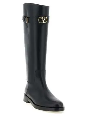 Valentino Garavani Vlogo Signature Boots - Black