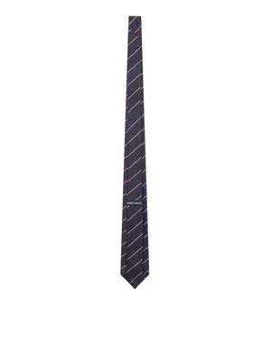 Giorgio Armani Silk Tie With Diagonal Stripes