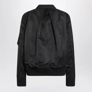 Sacai Double-breasted Wool And Nylon Blend Jacket - Black