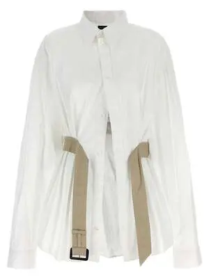 Balenciaga Belted Cotton Shirt - White