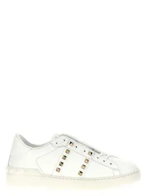 Valentino Garavani VALENTINO Rockstud Untitled Leather Sneakers White