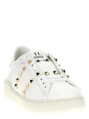 Valentino Garavani Rockstud Untitled Leather Sneakers - White