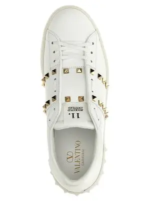 Valentino Garavani Rockstud Untitled Leather Sneakers - White
