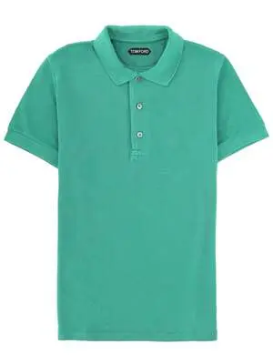 TOM FORD Lyocell And Cotton Polo Shirt - Green
