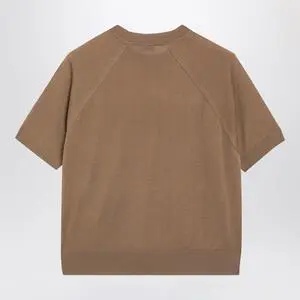 Moncler Wool Sweater With Logo Patch - Cream