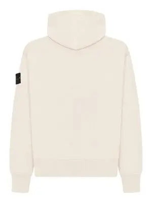Stone Island Cotton Zip-up Hoodie - Cream