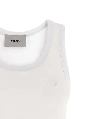 Coperni Tank Top With Logo Embroidery - White