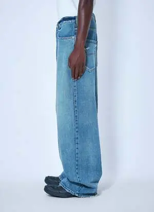 Balenciaga Baggy Fit Japanese Twill Jeans - Blue