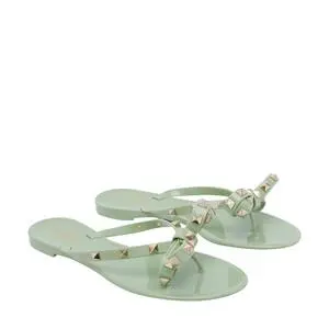 Valentino Garavani Summer Rockstud Flip Flops - Green