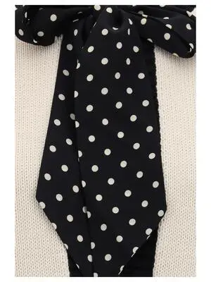 Valentino Garavani Open Polka-dot Bow Cardigan