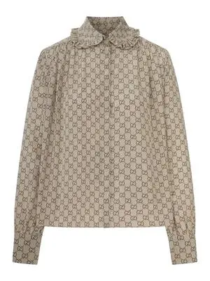Gucci Silk Crêpe De Chine Printed Shirt - Cream