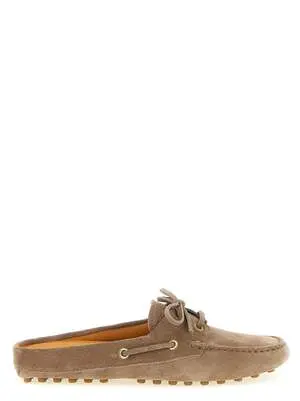 TOD'S Gommino Suede Sabots - Cream