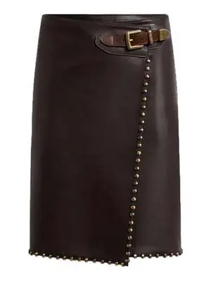 Etro Short Studded Leather Skirt
