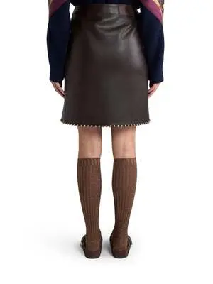 Etro Short Studded Leather Skirt
