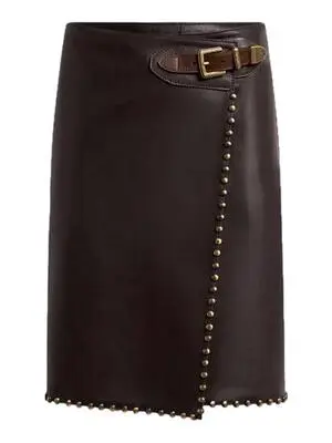 Etro ETRO Short Studded Leather Skirt Black