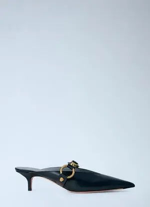 Balenciaga City Leather Mules - Black