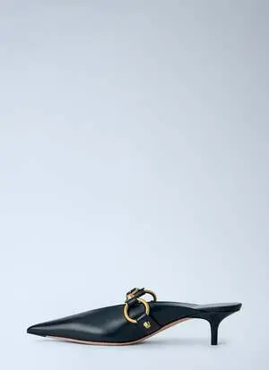 Balenciaga City Leather Mules - Black
