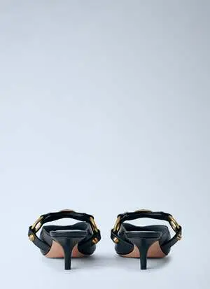 Balenciaga City Leather Mules - Black