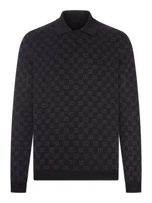 Gucci Gg Jacquard Viscose Polo Shirt - Black