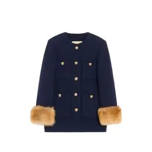 Valentino Garavani Coats Single Breasted Coats - Blue