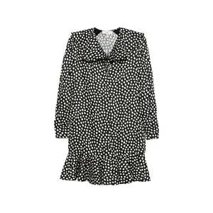 Chloé Polka Dot Ruffled Hem V-neck Long Sleeve Dress
