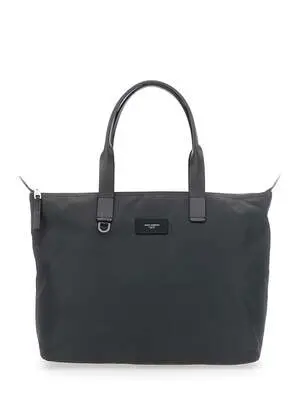 Dolce & Gabbana Tech Fabric Tote Bag With Logo Plaque - Gray