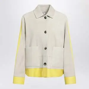 Loewe Light Grey Suede Jacket With Contrasting Inserts