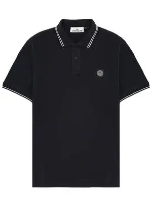 Stone Island Polo With Logo - Blue