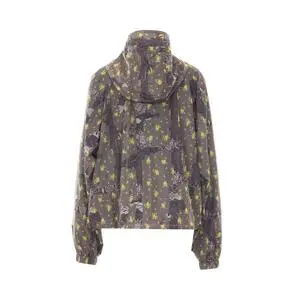 GANNI Printed Nylon Flyweight Jacket - Black