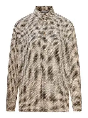 Balenciaga Monogram Shirt In Silk Crepe - Multicolor