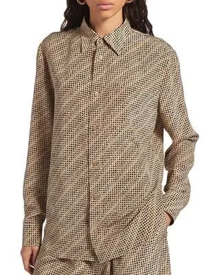 Balenciaga Monogram Shirt In Silk Crepe - Multicolor