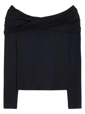 Max Mara Wool Off-the-shoulder Draped Top