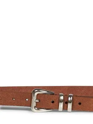 Brunello Cucinelli Brown Reversed Calfskin Leather Belt