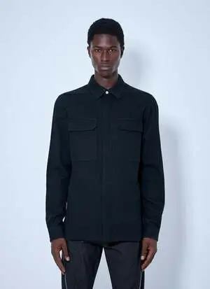 Rick Owens Wool Blend Overshirt - Black