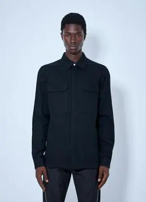 Rick Owens Wool Blend Overshirt - Black
